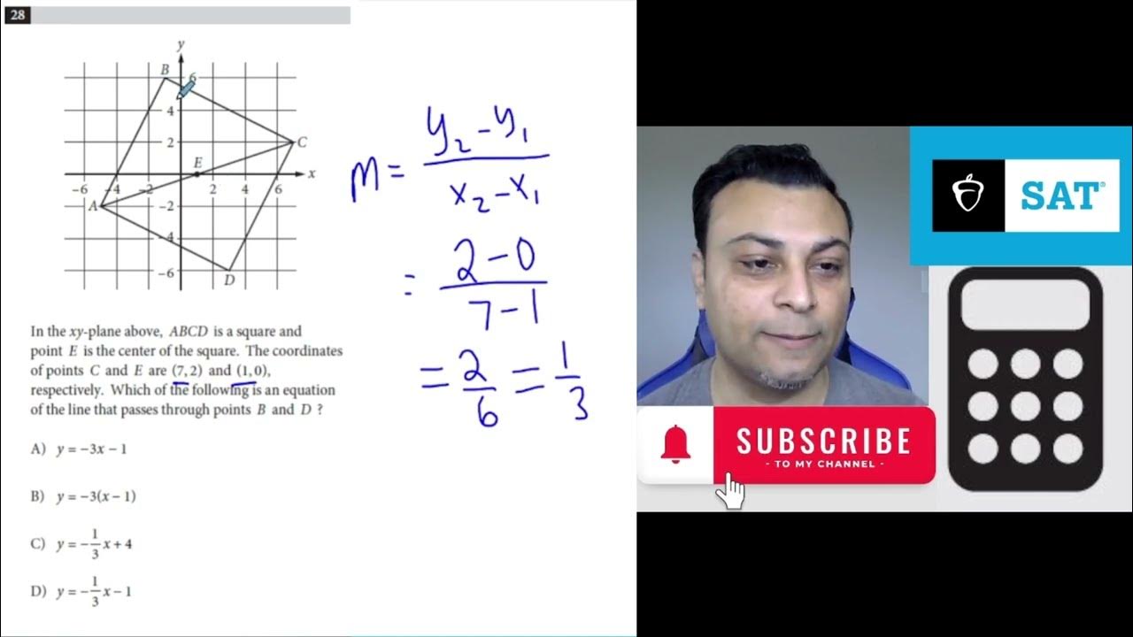 In the xy-plane above, ABCD is a square and point E Q28 of SAT Math ...