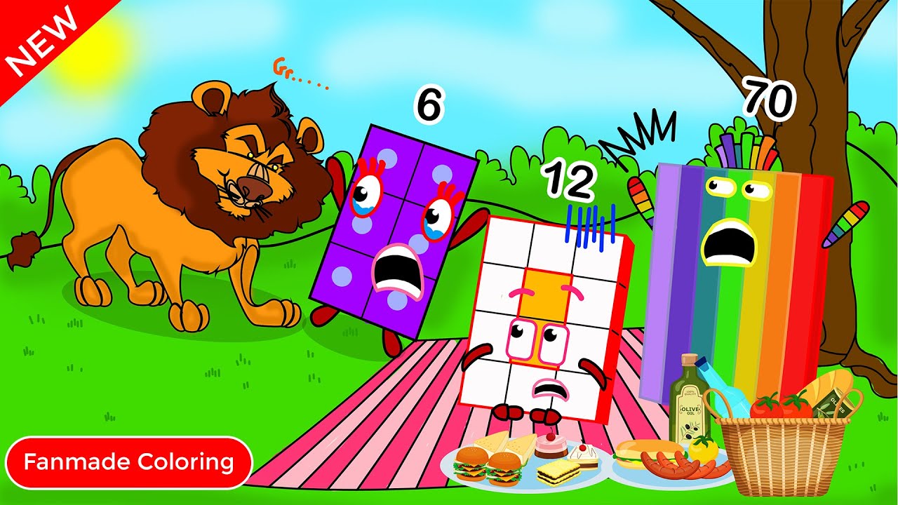 Picnic at the Park | Numberblocks Fanmade Coloring Story - YouTube