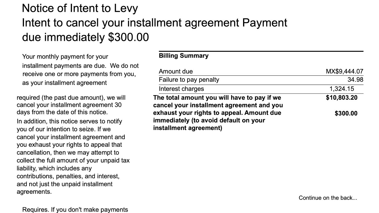 How to understand your CP623 Notice (Notice of Intent to Levy ...