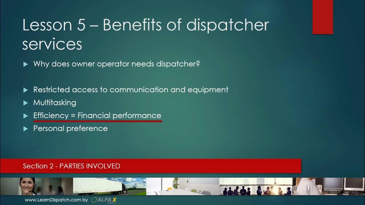 Lesson 5 - Benefits of dispatcher services - YouTube