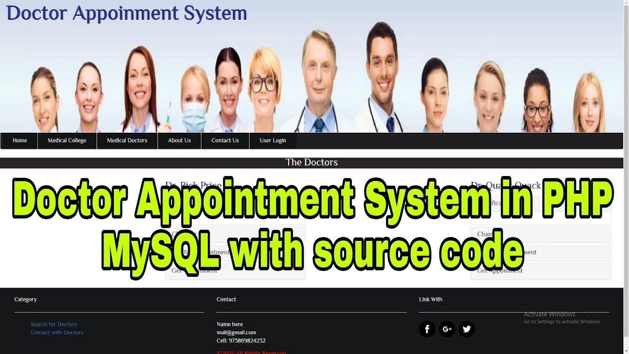 Doctor Appointment System In Php Mysql With Source Code Youtube