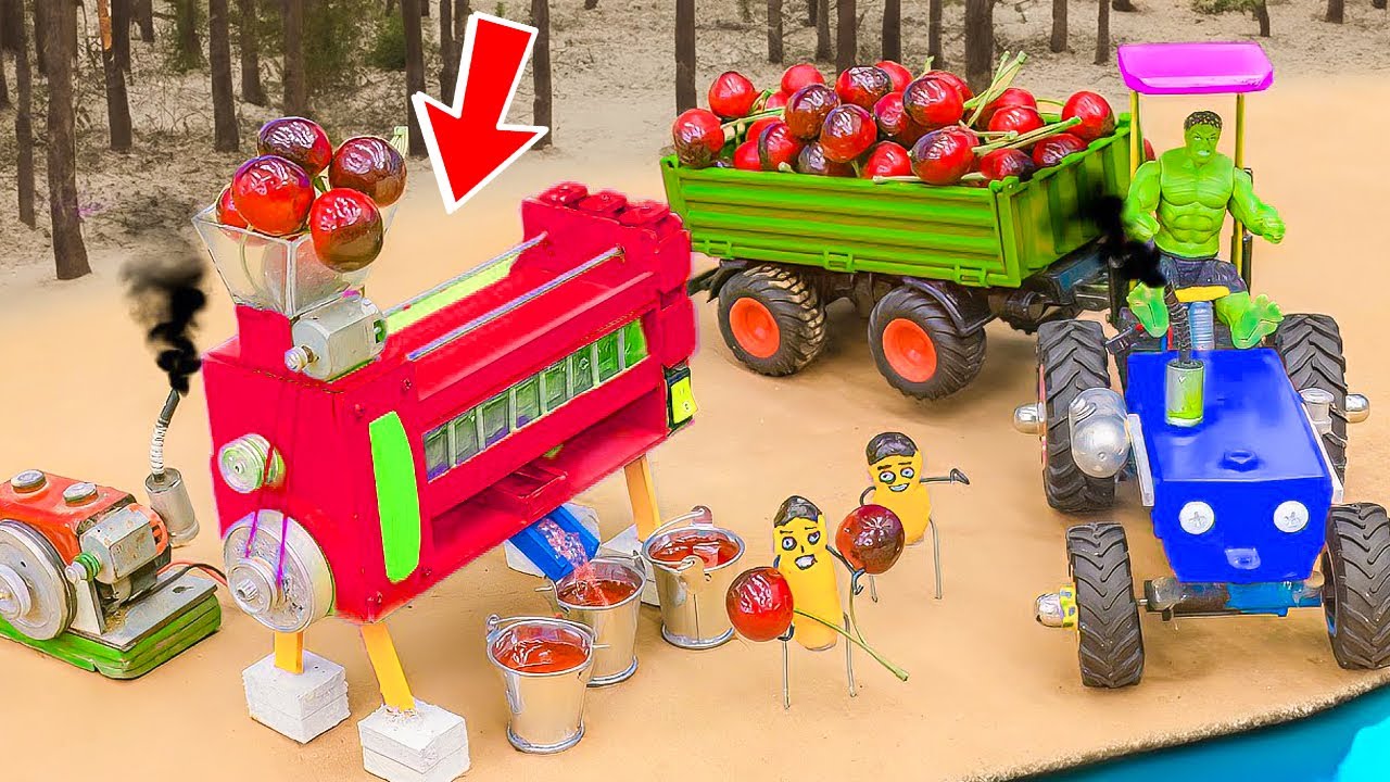 How to build a diy tractor cherry juice machine step by step - YouTube