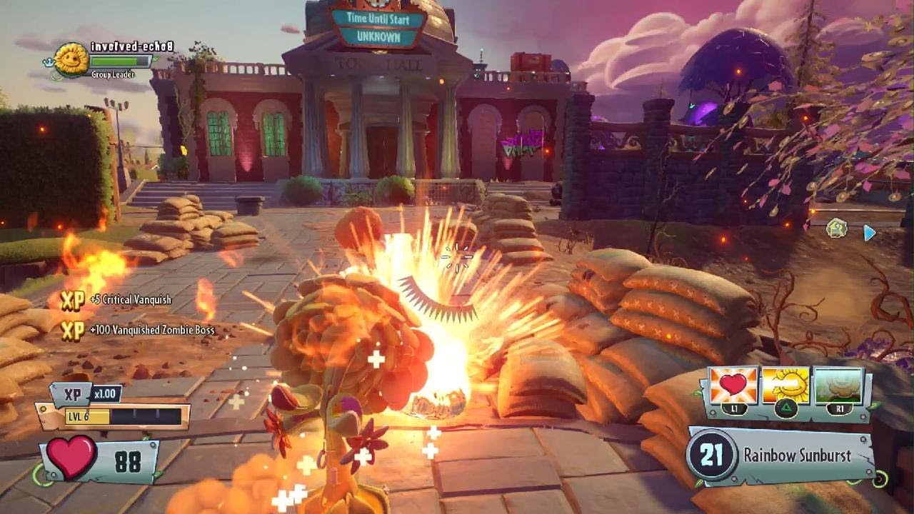 Plants vs Zombies GW2 Sunflower and cactus game play - YouTube