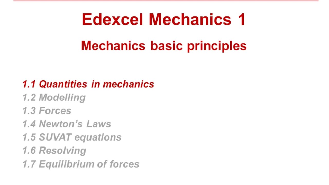 EDX Mechanics 1: Mechanics basic principles 1-1 - YouTube