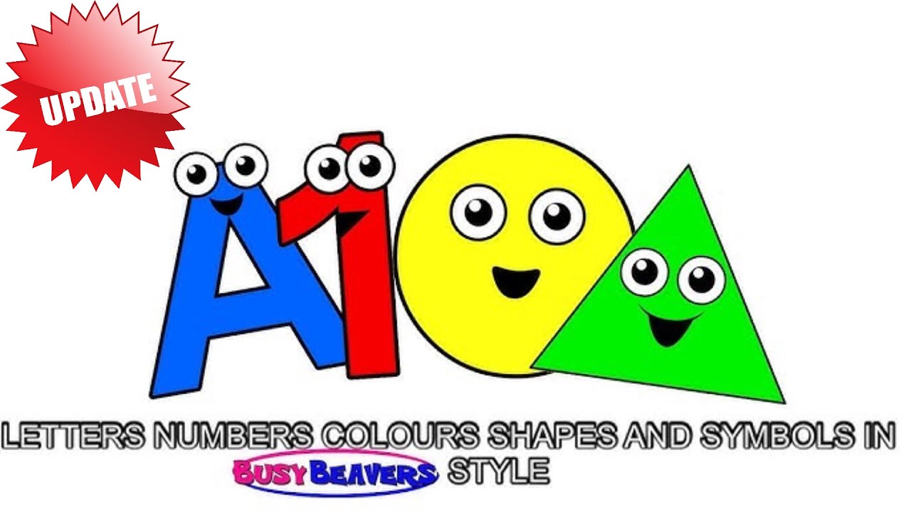 Letters Numbers Colours Shapes and Symbols in Busy Beavers Style ...