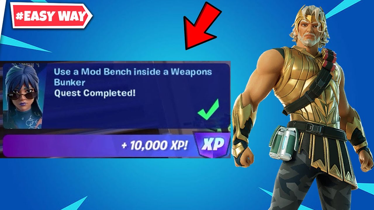 How to EASILY Use a Mod Bench inside a Weapons Bunker Fortnite | # ...