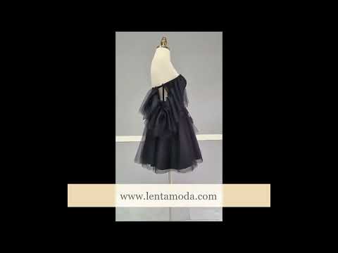 Lenta Moda Siyah Mini Gece ve Parti Elbisesi (Black Mini Evening and Party Dress)