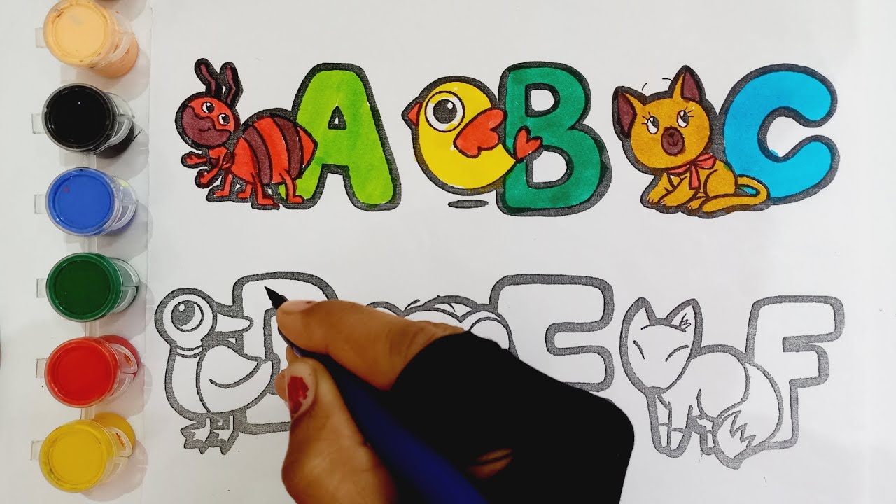 123-ABC Drawing, Painting and Coloring for Kids, Toddlers | Learn How ...