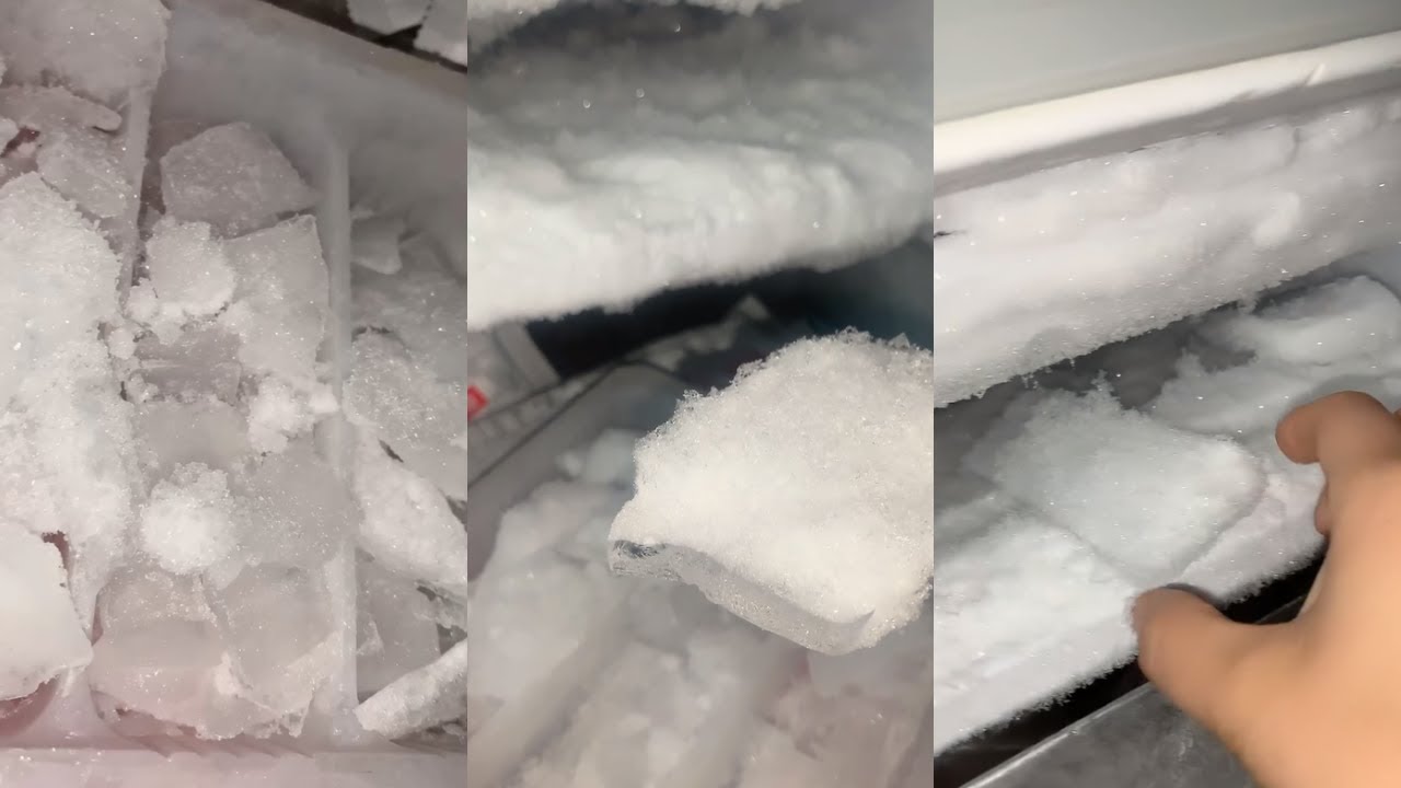 Hard Crunch Ice Crushed Ice Refrozen Ice Eating ASMR ️ ️#icecrunch # ...