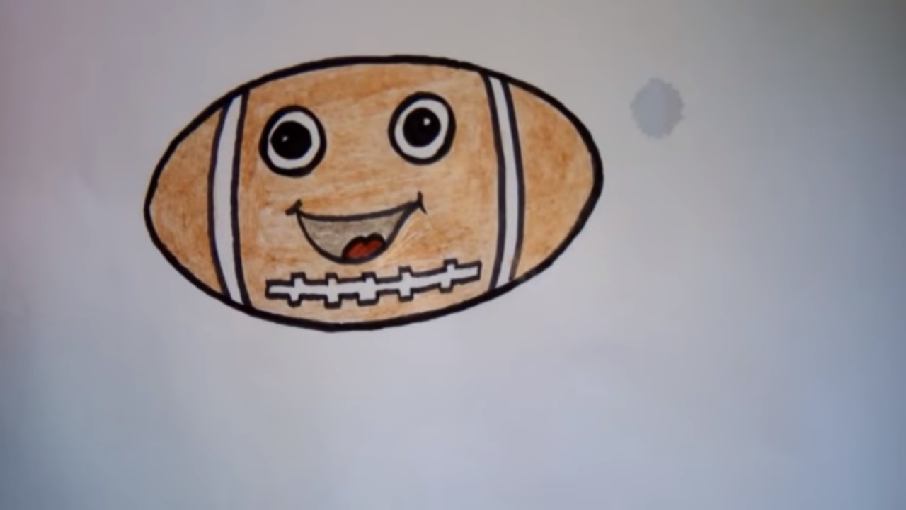 how to draw a football learn how to draw rugby ball - YouTube