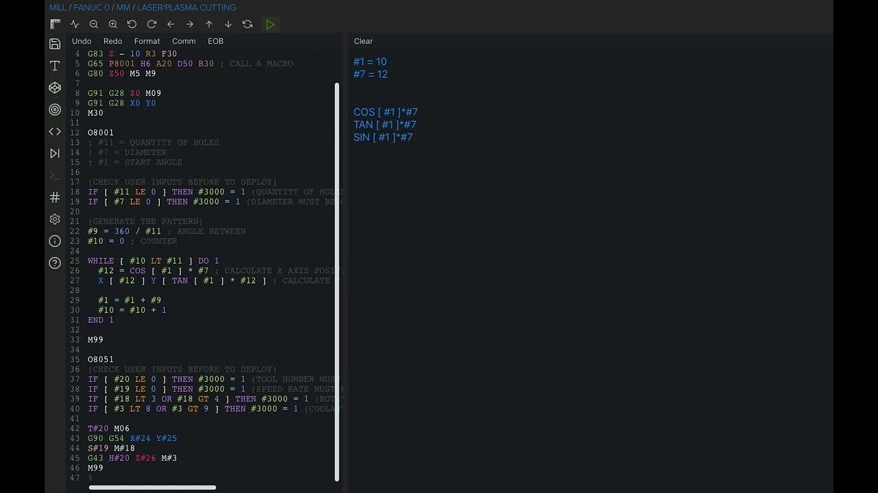 CNC Macro Simulator II - advanced calculator - YouTube