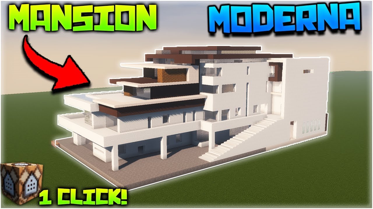 MANSION SUPER MODERNA con COMANDOS + TUTORIAL 🏠 | Minecraft tutorial ...