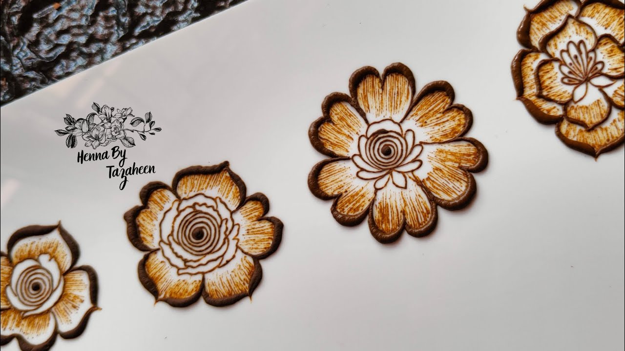 How To: 4 Different Henna Roses | Beautiful Mehndi Flowers | Mehdni ...