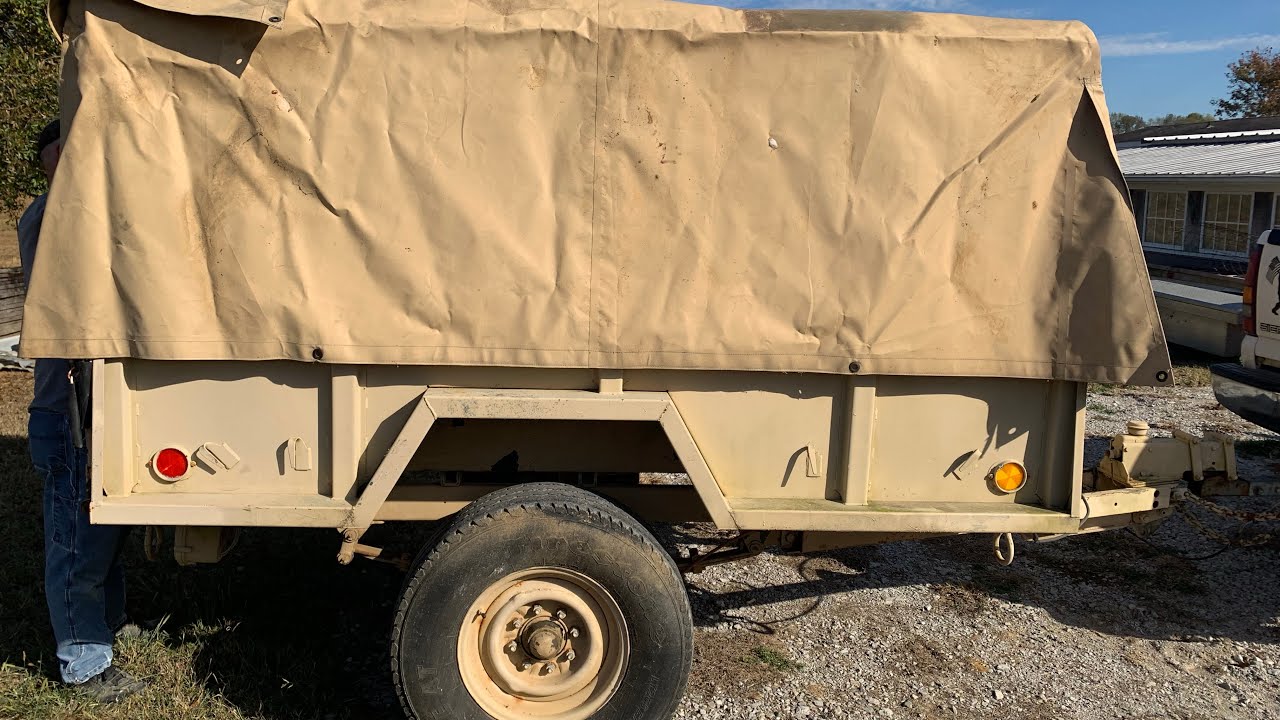 US Army 3/4 Ton Cargo Trailer is a Dump Trailer Also! Comes with Bows ...