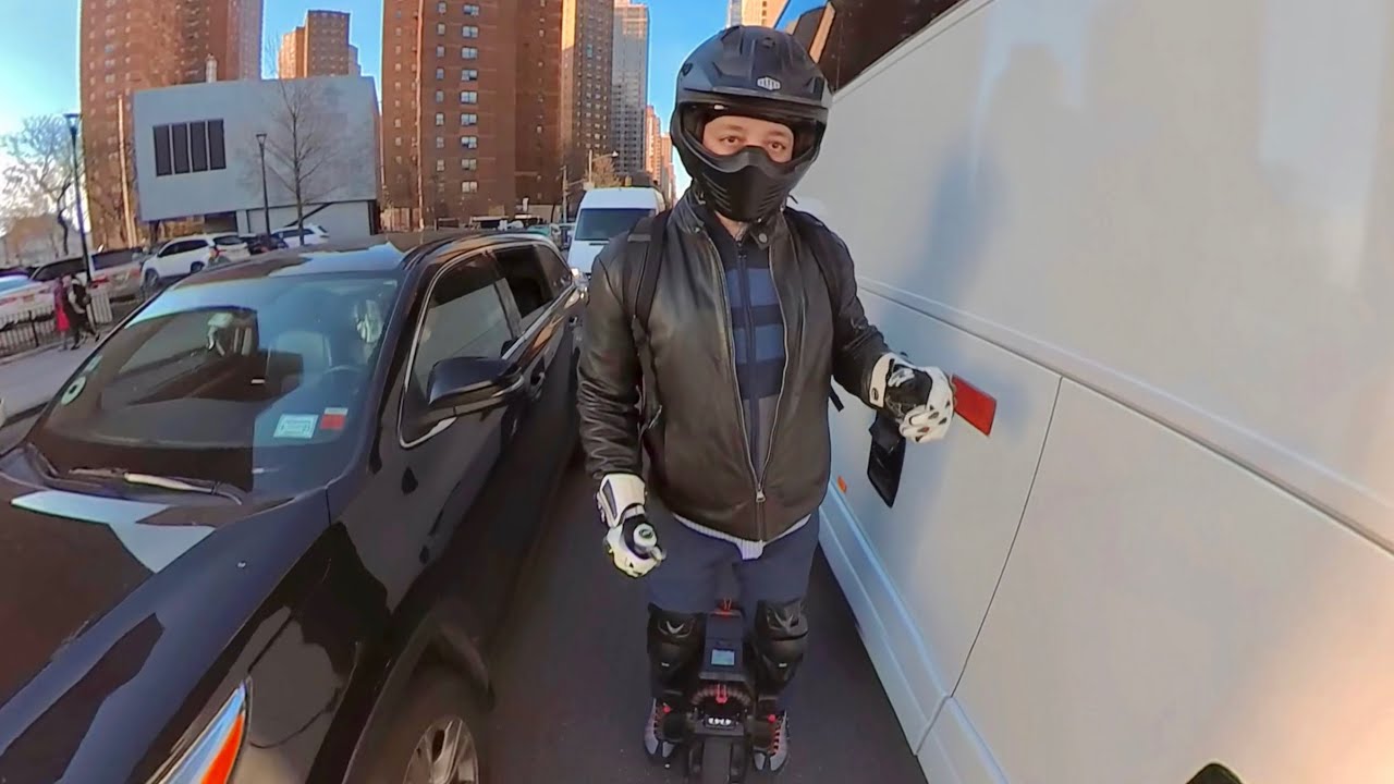 NYC Bus Tries to Squish Me - YouTube