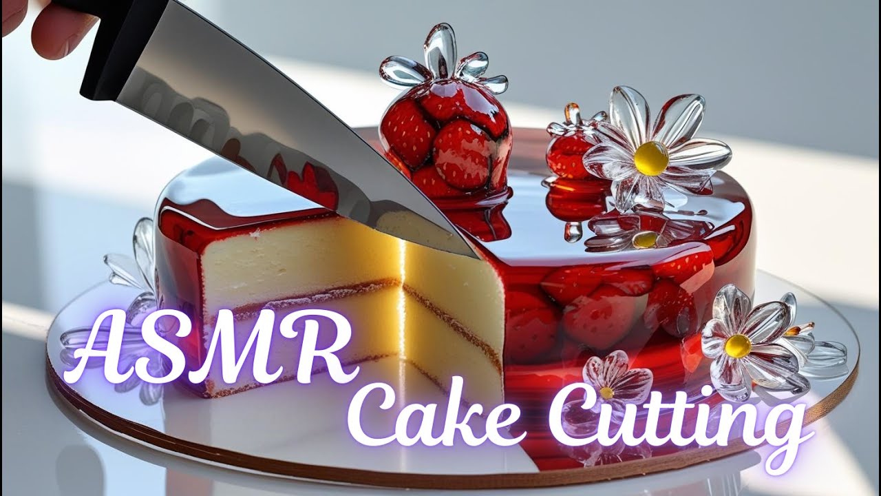 Satisfying AI ASMR Glass Cake Cutting Video (Part 12) | AI ASMR - YouTube