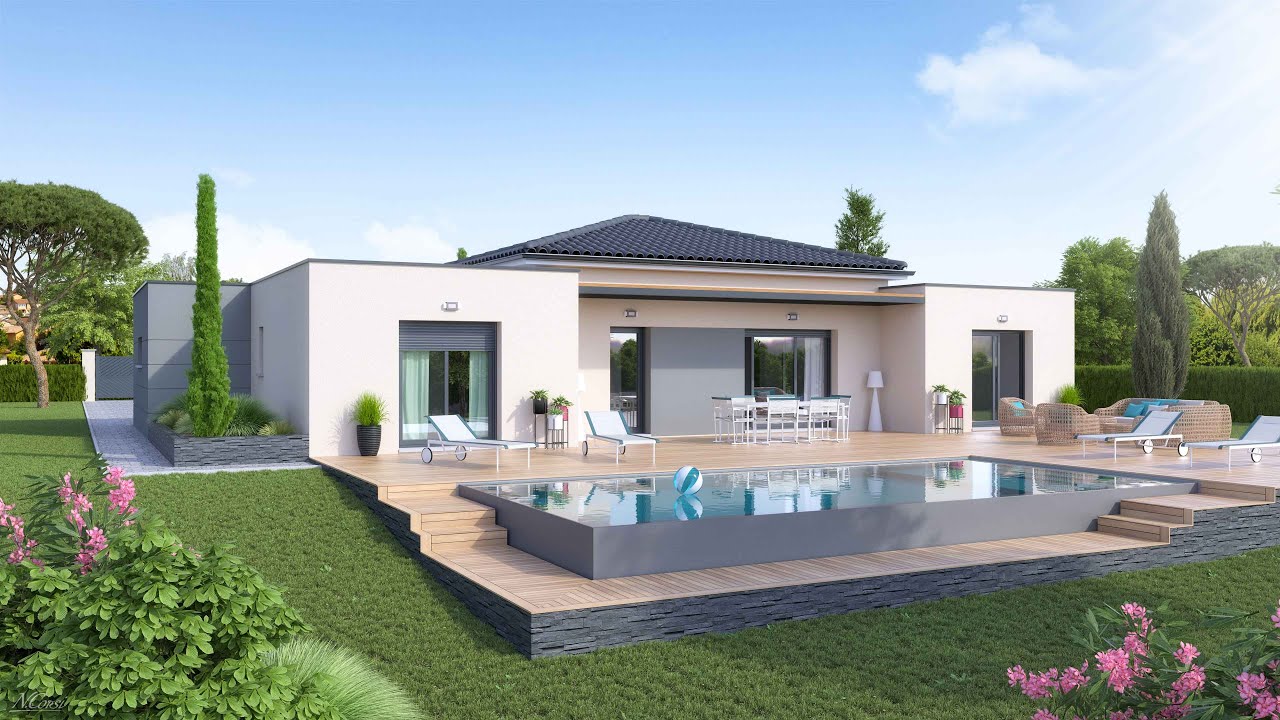 Maison moderne MAHE - Maisons Clair Logis - YouTube
