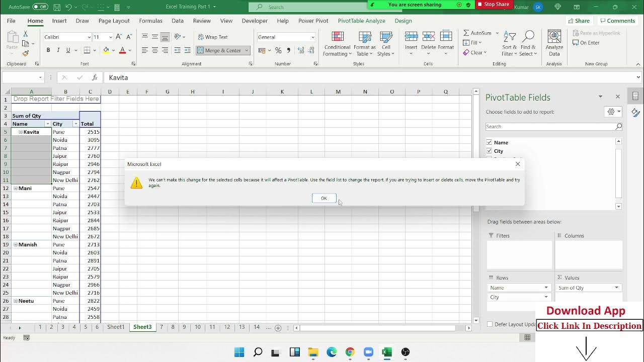 How can Merge Cell in Pivot Table - YouTube