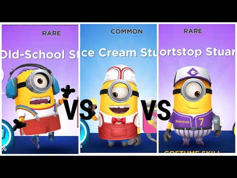 Minion Rush Old-School Stuart VS Ice Cream Stuart VS Shortstop Stuart ...