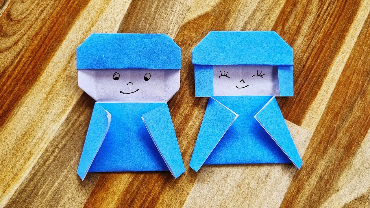 Origami Couple Husband and Wife Easy Step by Step - YouTube