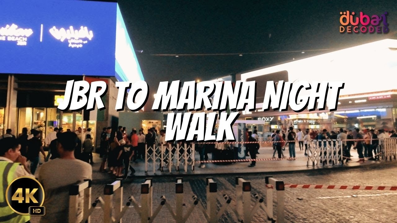 JBR to Marina Night Walk (A Waterfront Odyssey) - YouTube