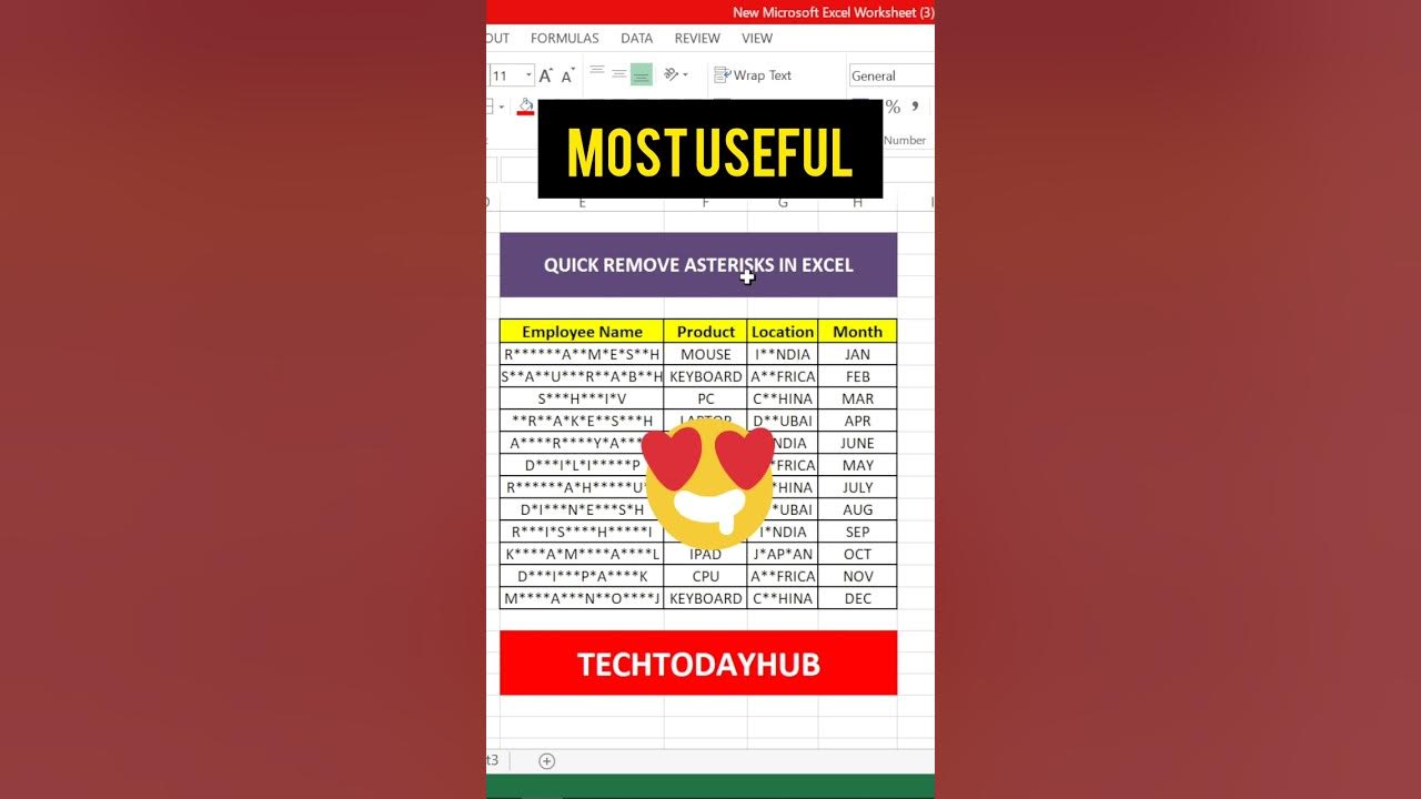 How to Remove Asterisks in Excel Easily - Quick and Simple Guide #exceltips #excelhacks # ...