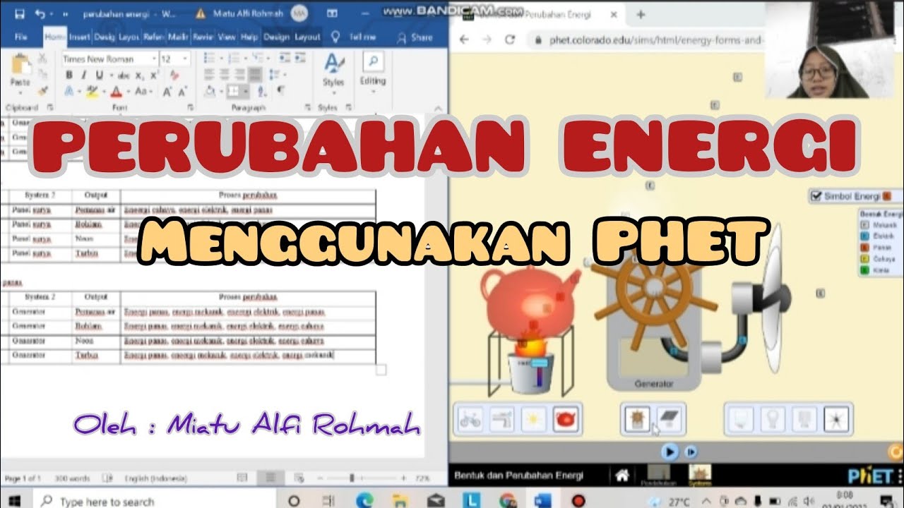 PERUBAHAN ENERGI menggunakan aplikasi PHET - YouTube