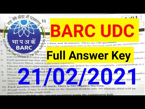 BARC UDC Exam Analysis | BARC UDC Answer Key| BARC exam 2021 | Barc ...