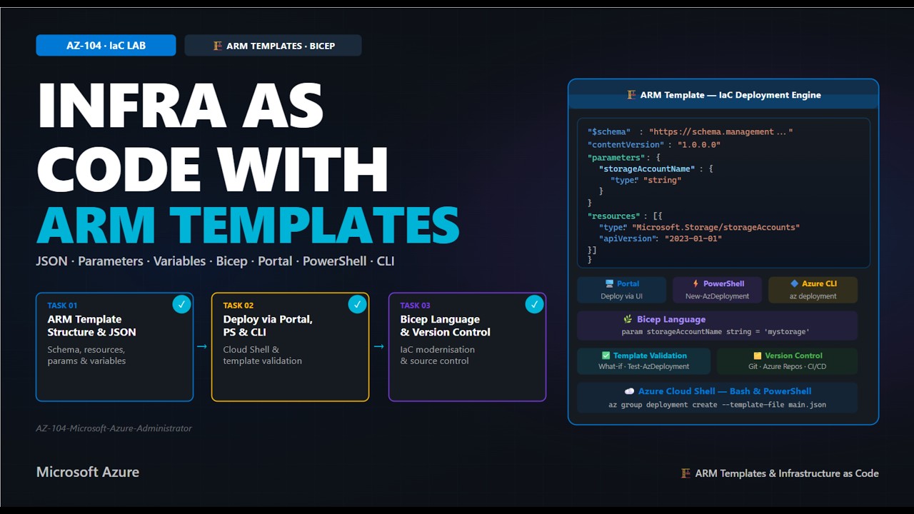 AZ-104 Lab 04: Azure Resource Manager (ARM) Templates | Infrastructure ...