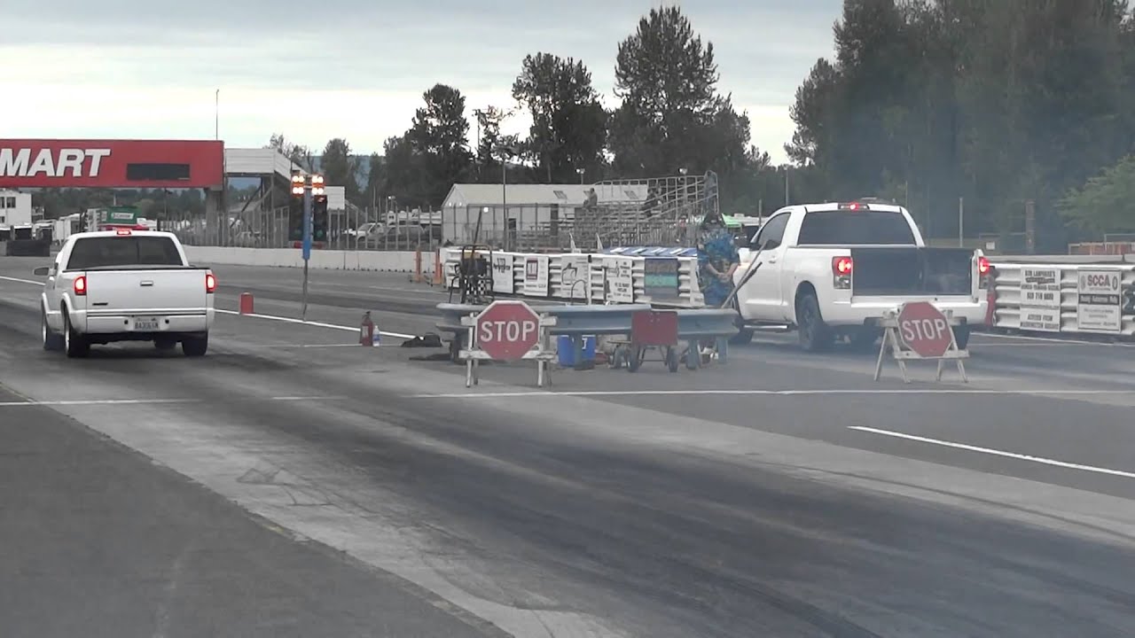 2007 Toyota Tundra RCSB Drag Racing 1/4 Mile runs 12.4 @ 109 MPH - YouTube
