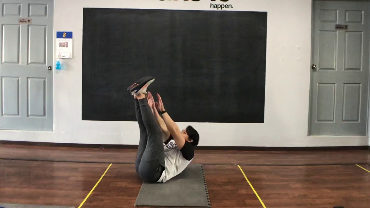 L sit toe touches - YouTube