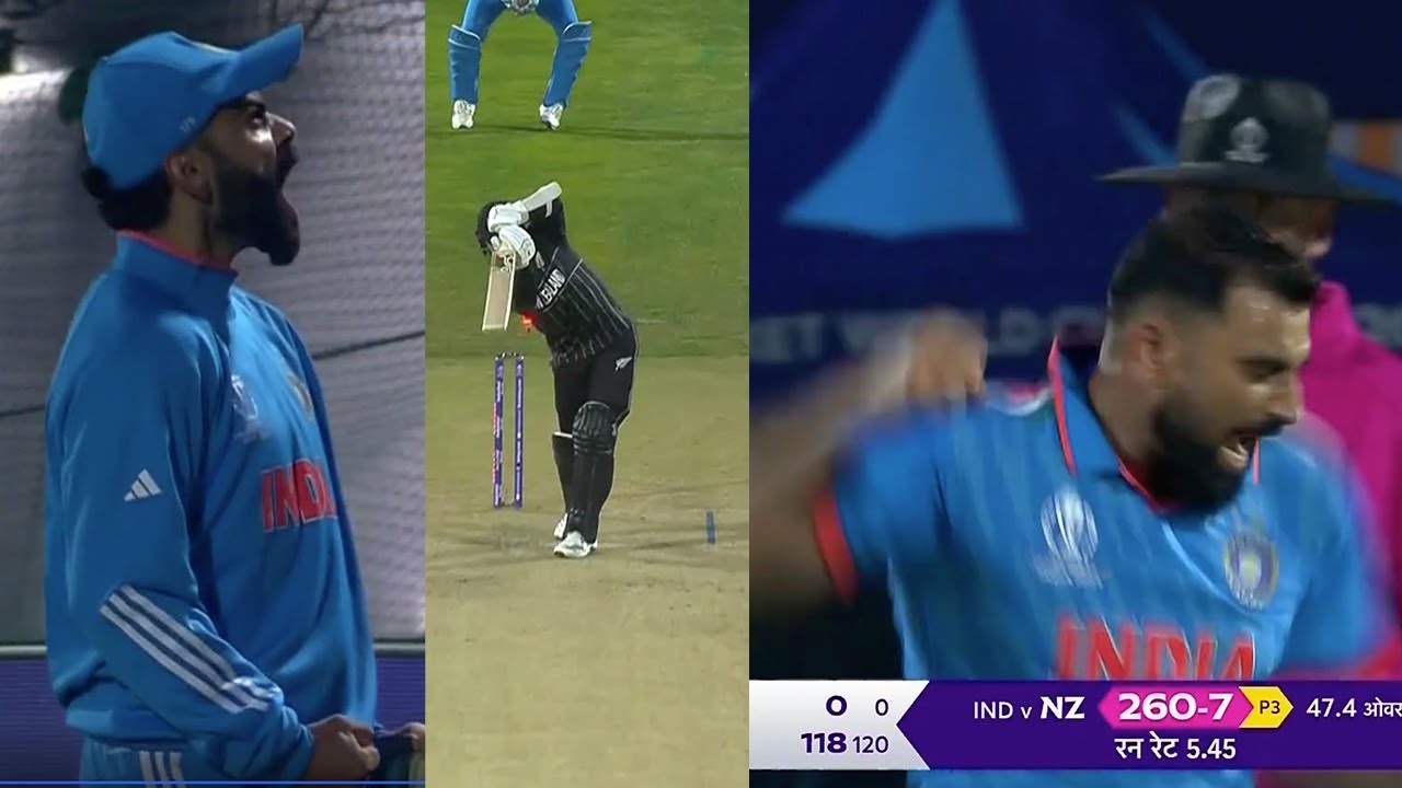 Mohd Shami, Virat Kohli angry Celebration after Taking 5 Wickets vs NZ ...