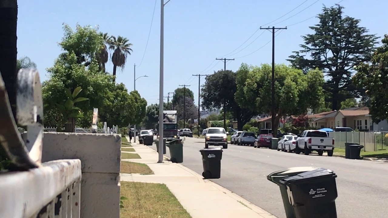 Athens Services Collecting Garbage and Yard Waste Cans on a Monday ...