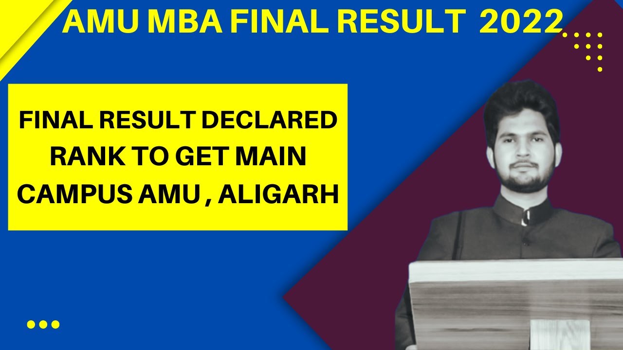 AMU MBA 2022 Final Result Declared || AMU MBA Cutoff 2022 For Main ...