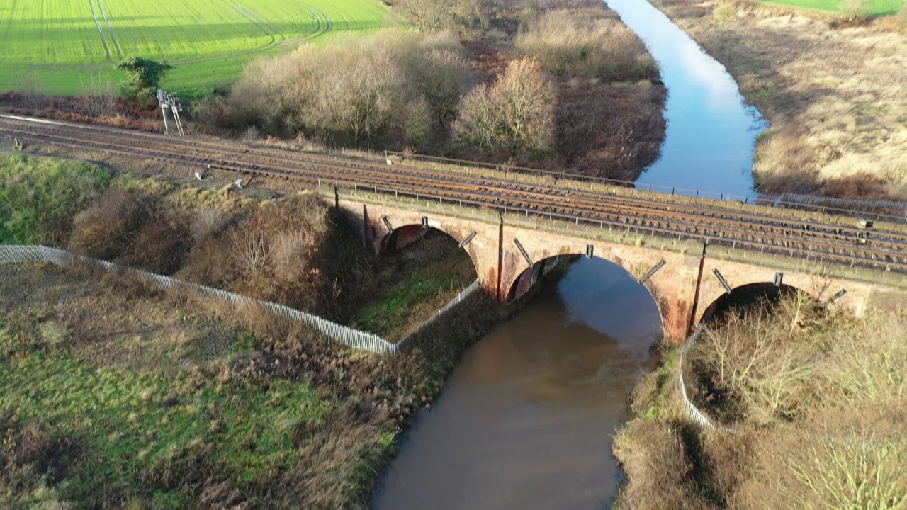 Aerial survey of Cadishead and Glazebrook lane, Irlam, Manchester ...