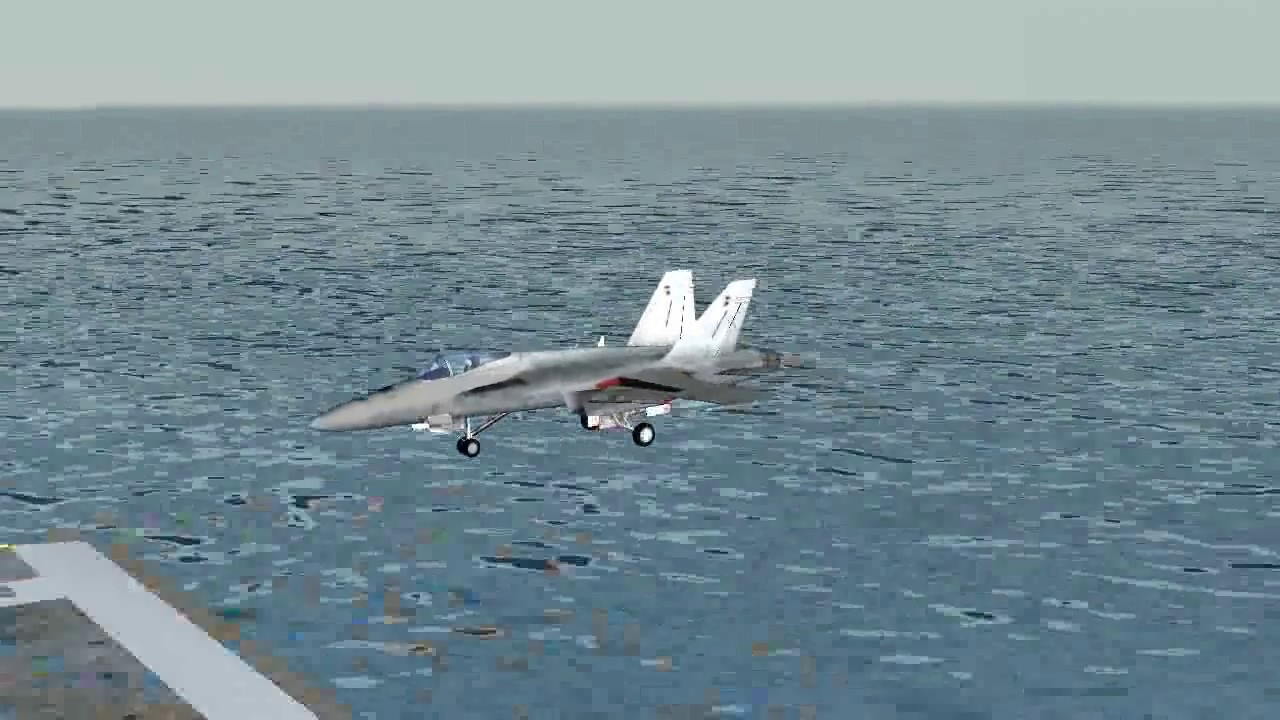 F18 Correct landing on carrier. - YouTube