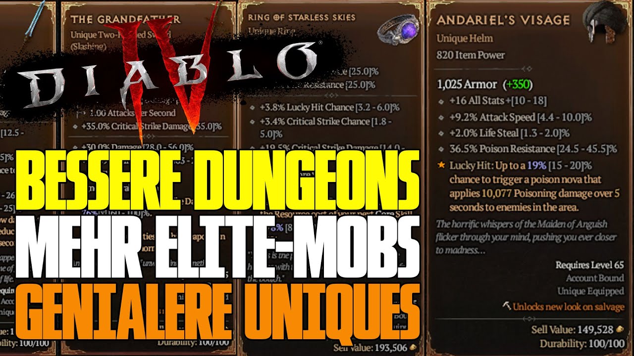 Diablo 4: Bessere Alptraumdungeons, höhere EP, mehr Elite Mobs ...