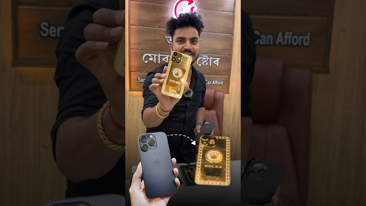 24kt gold plated iphone 14 pro max just rupees?? - YouTube