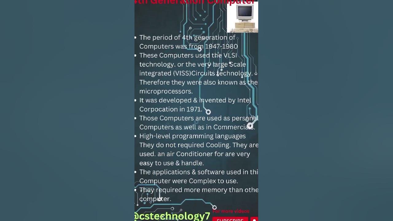 4th Generation Computer Computerscience Coding Fullform Computertechnology Computertech