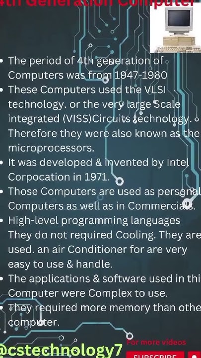 4th Generation Computer #computerscience #coding #fullform #computertechnology #computertech ...