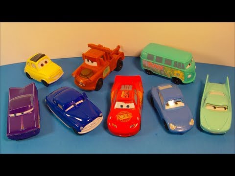 2006 DISNEY PIXAR CARS SET OF 8 McDONALD'S HAPPY MEAL MOVIE TOY'S VIDEO COLLECTION REVIEW