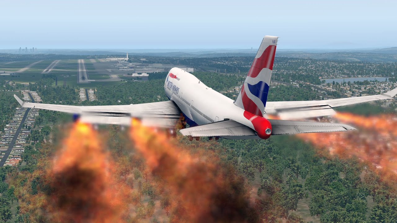Boeing 747 British Airways Emergency Landing With 4 Engine Fire | X ...