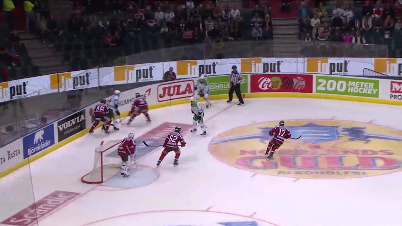 Rögles första mål SHL 15/16, David Åslin. - YouTube