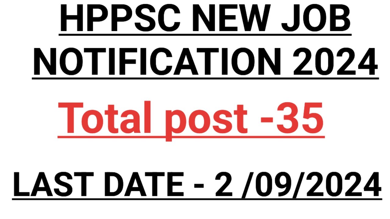 HPPSC NEW JOB NOTIFICATION 2024 || HP UPCOMING JOB NOTIFICATION 2024 ...