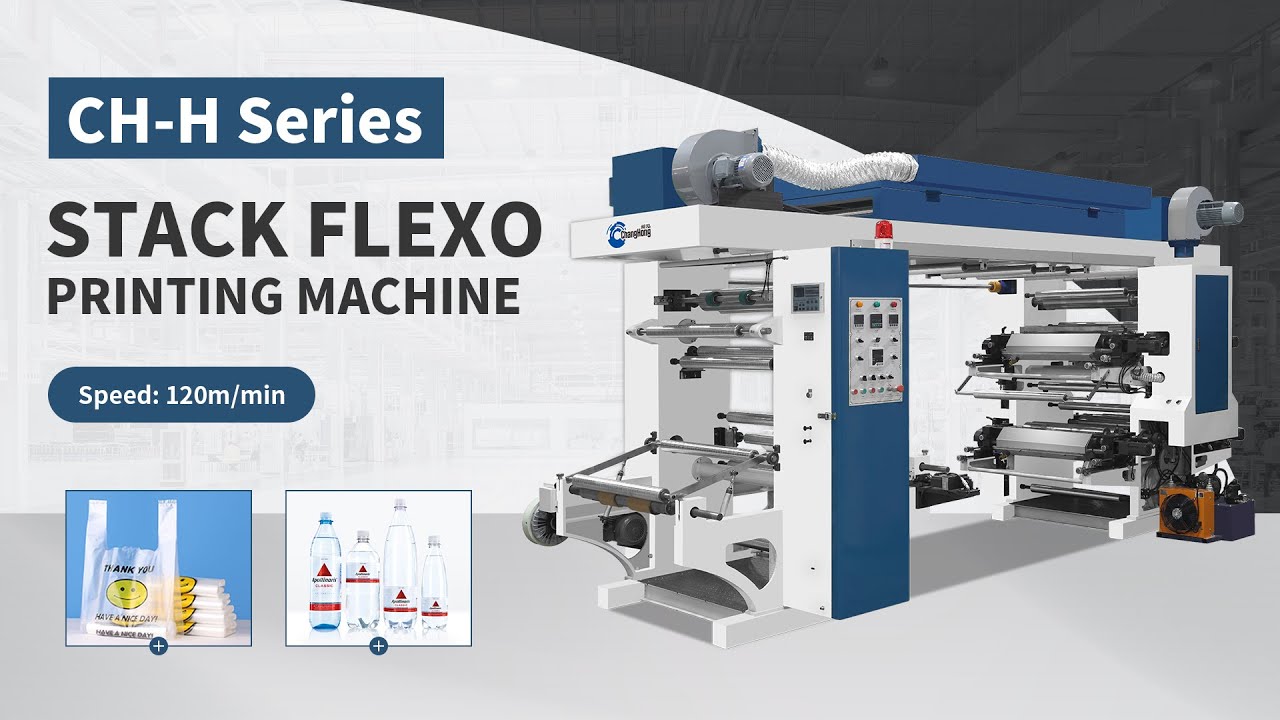 4 color stack type flexo printing machine for plastic film printing ...