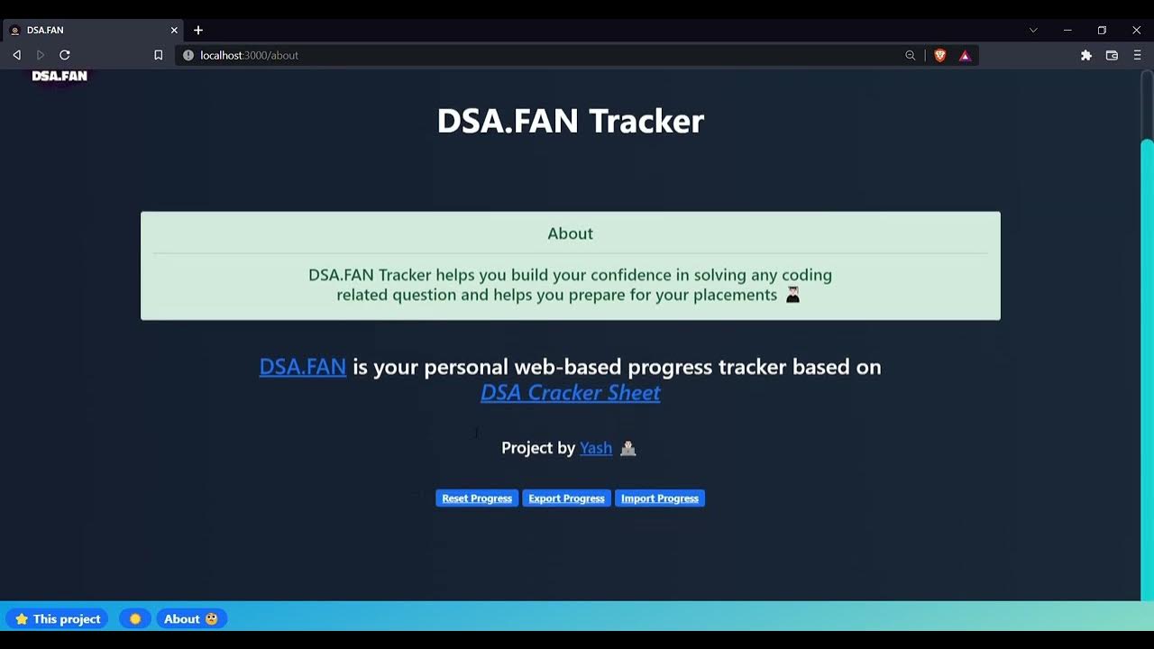 DSA Tracker website - DSA.FAN (ReactJs and localBase) - YouTube