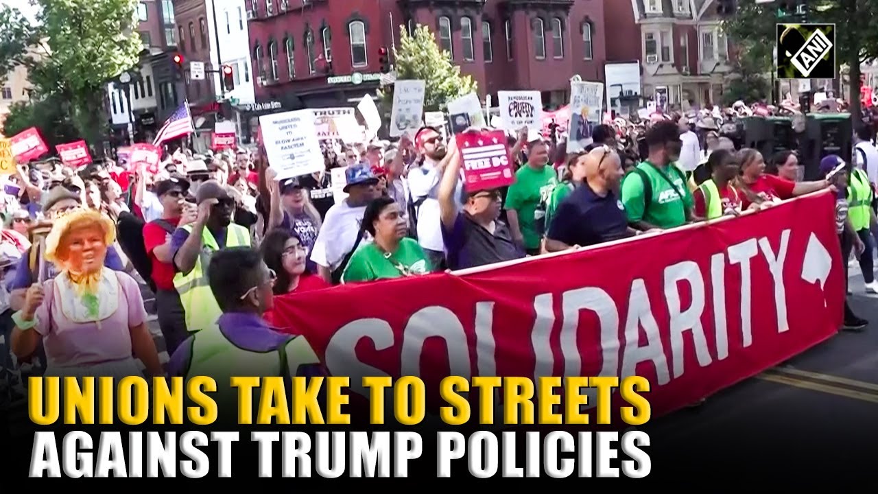 Massive Union Protest in Washington DC against Trump Policies ahead of ...