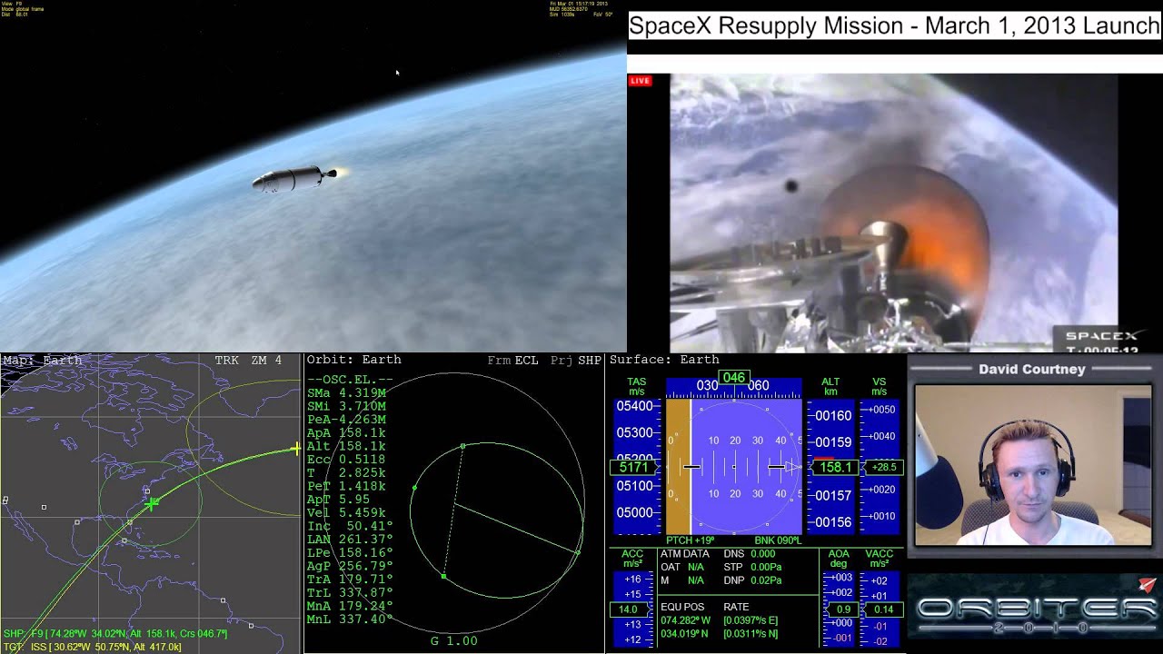 Orbiter 2010 - [Autopilot] SpaceX Dragon March 2013 Launch - Real Time Simulation - YouTube