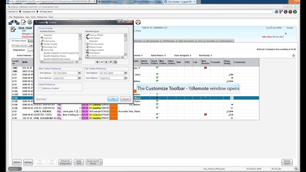 Eclipsys ED Status Board Demo - YouTube