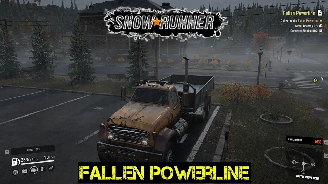 Fallen Powerline l metal beams l concrete blocks l SNOWRUNNER - YouTube